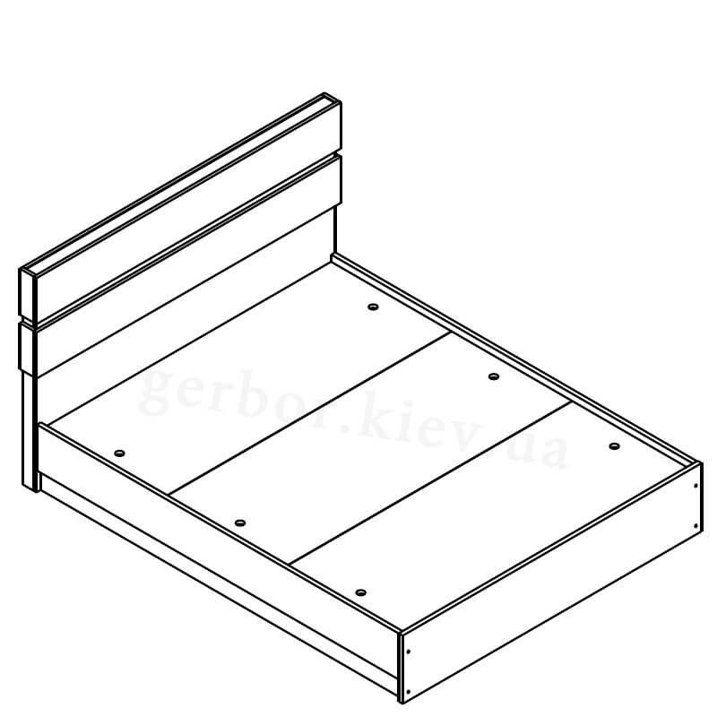 ЛАЄР Ліжко LOZ/160 (короб) Гербор купити у Києвi – GERBOR.KIEV.UA
